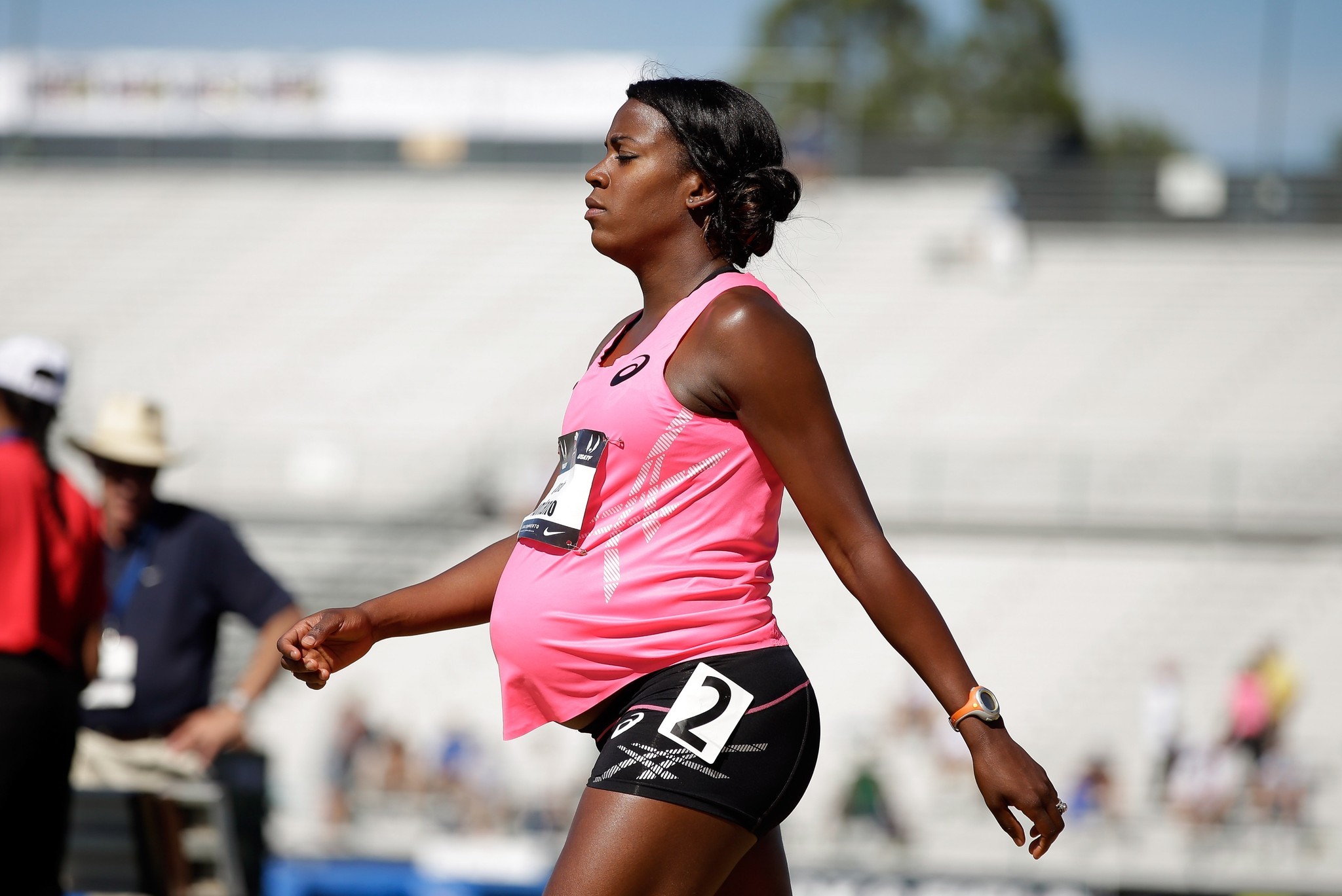 Pregnant Woman Running Marathon